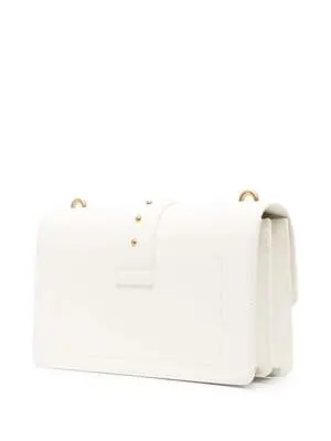 Pinko Love One Classic Leather Crossbody Bag - Neutrals