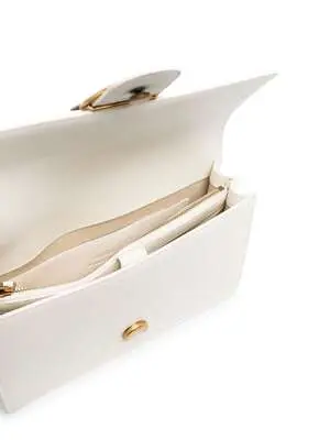 Pinko Love One Classic Leather Crossbody Bag - Neutrals