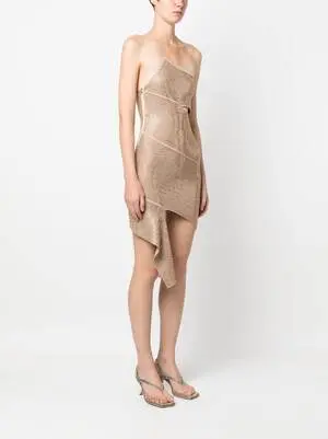 ANDREĀDAMO Crystal-embellished Asymmetric Dress