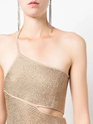 ANDREĀDAMO Crystal-embellished Asymmetric Dress