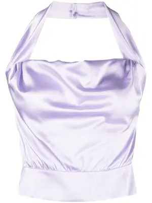 Pinko Silk Halterneck Top - Purple