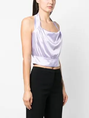 Pinko Silk Halterneck Top - Purple