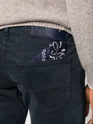 Jacob Cohen Five-pocket Straight-leg Trousers With Scarf Detail