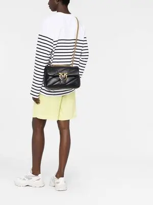 Pinko Love Birds Detail Shoulder Bag - Black