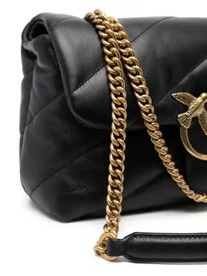 Pinko Love Birds Detail Shoulder Bag - Black