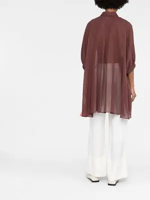 Brunello Cucinelli Semi-sheer Asymmetric Hem Blouse