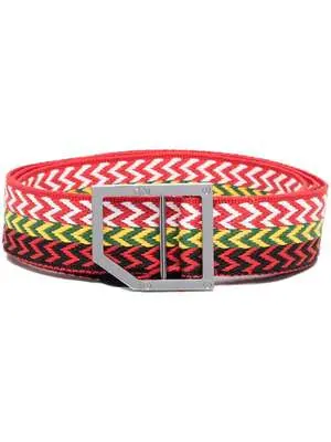 LANVIN Curb Woven Belt - Red