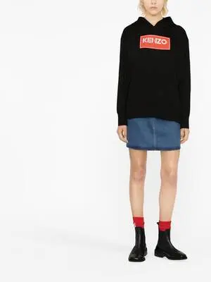 Kenzo Logo-print Cotton Hoodie - Black
