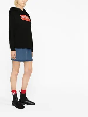 Kenzo Logo-print Cotton Hoodie - Black