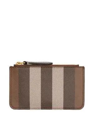 Burberry Exaggerated Check Coin Case Brown