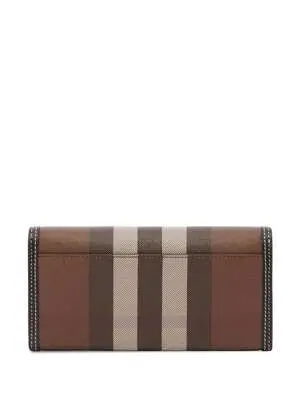 Burberry Check Leather Continental Wallet