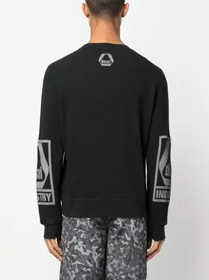 DIESEL® Logo Print Chunky-knit Jumper - Black