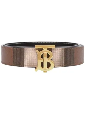 Burberry Reversible Belt With Monogram Buckle