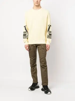 DIESEL® Logo Embroidered Chunky-knit Jumper - Yellow