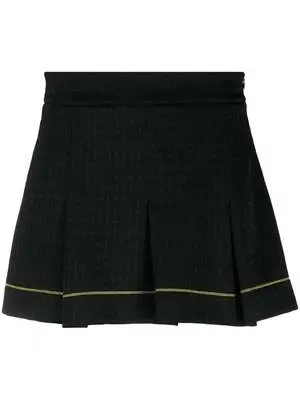 GANNI Contrast-trim Pleated Miniskirt