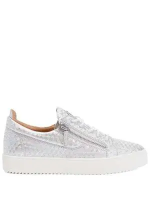 Giuseppe Zanotti Silver Tone Sneakers For Men