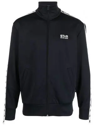 GOLDEN GOOSE Zip-up Sweatshirt With Star Detail - Blue
