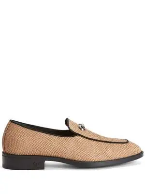 GIUSEPPE ZANOTTI Archibald Snakeskin-effect Leather Loafers - Brown