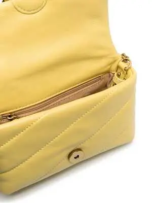 Pinko Quilted Satchel Bag With Logo Plaque