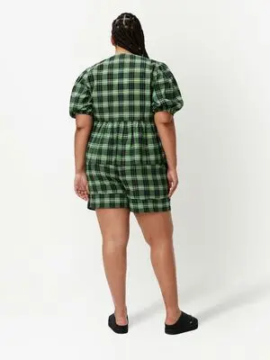 GANNI Plaid-check Drawstring Shorts