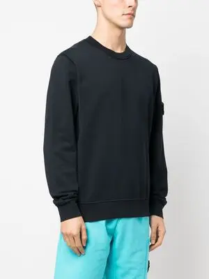 Stone Island Compass-patch Crew-neck Sweatshirt