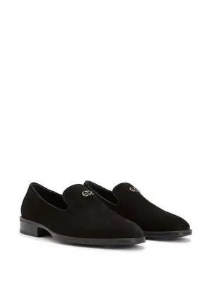 GIUSEPPE ZANOTTI Imrham Logo-plaque Loafers - Black
