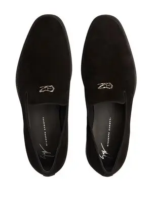 GIUSEPPE ZANOTTI Imrham Logo-plaque Loafers - Black