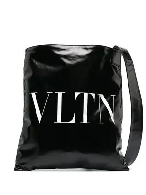 Valentino Garavani Vltn Print Shoulder Bag - Black
