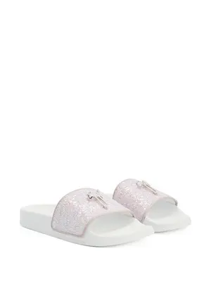 GIUSEPPE ZANOTTI Brett Glitter-detail Slide Sandals