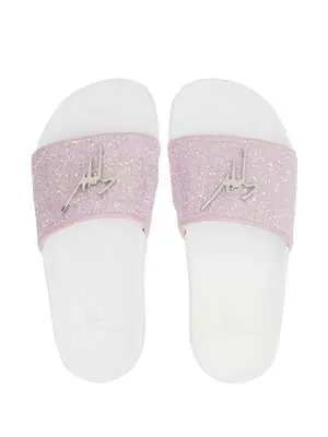 GIUSEPPE ZANOTTI Brett Glitter-detail Slide Sandals