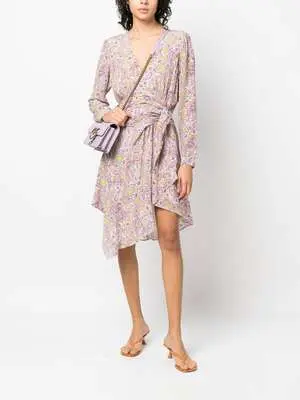 IRO PARIS Graphic-print Wrap Minidress - Pink