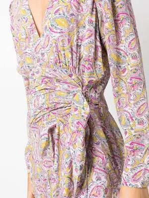 IRO PARIS Graphic-print Wrap Minidress - Pink