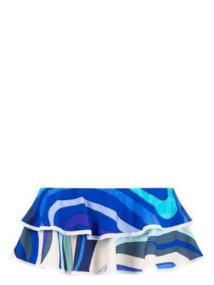 Emilio Pucci Marmo-print Ruffled Bikini Bottoms