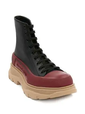 Alexander McQueen Tread Slick Lace-up Boots - Black