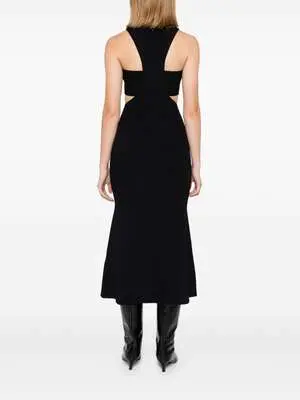 Alexander McQueen Slashed Harness Midi Dress - Black