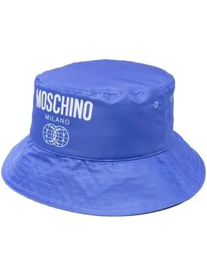 Moschino Print Bucket Hat - Blue