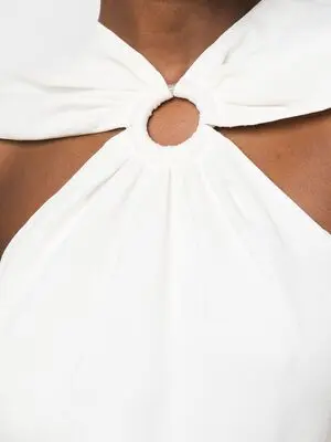 Stella McCartney Ring-hardware Cold-shoulder T-shirt - White