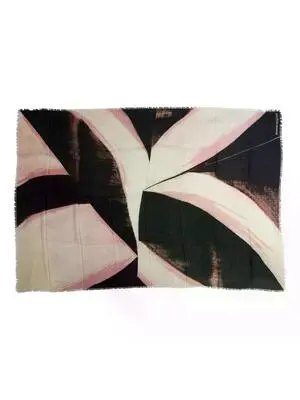 Alexander McQueen Abstract Brushstroke Cashmere Scarf - Black