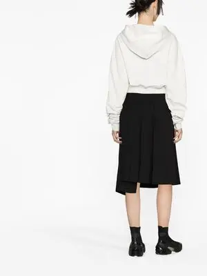 Off-White Logo-print Cropped Hoodie - Neutrals