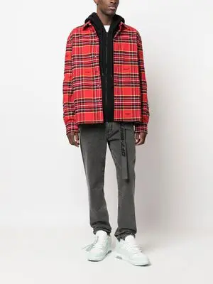 Off-White Belted Straight-leg Jeans - Grey