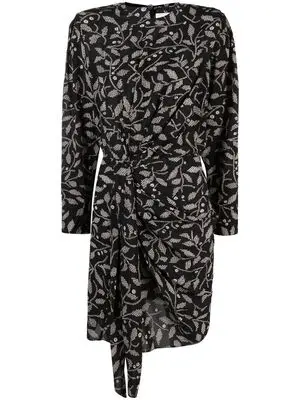 MARANT ETOILE Dulce Floral-print Mini Dress - Black