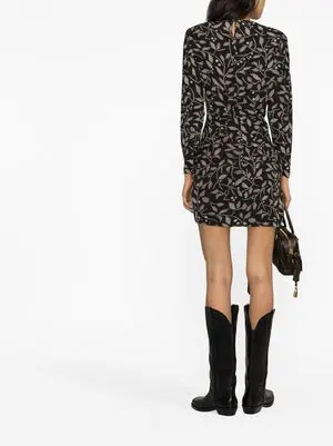 MARANT ETOILE Dulce Floral-print Mini Dress - Black