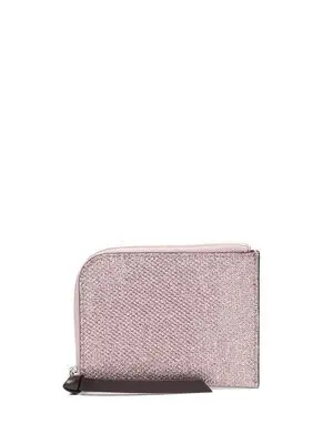 GANNI Banner Zipped Cardholder - Pink