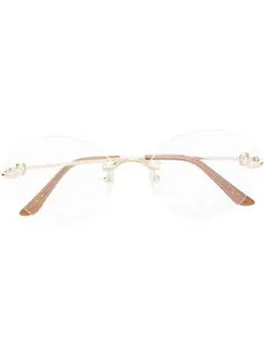 CARTIER Round Rimless Optical Glasses - Gold