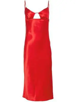 FLEUR DU MAL Keyhole Slip Midi Dress