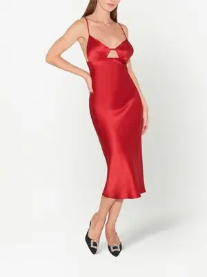 FLEUR DU MAL Keyhole Slip Midi Dress