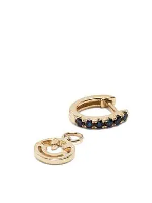 ROXANNE FIRST 14kt Yellow Smiley Sapphire Hoop Earring