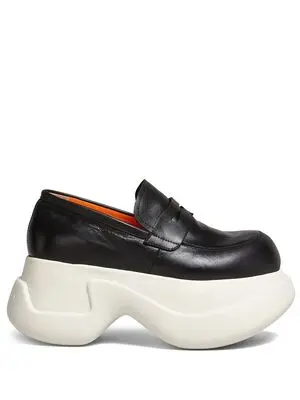 Marni Platform Leather Loafers - Black