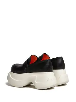 Marni Platform Leather Loafers - Black