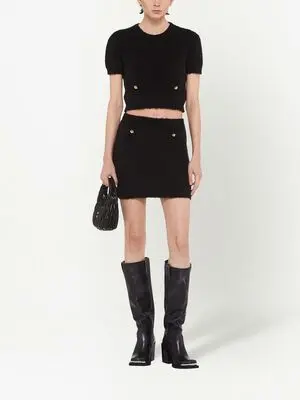 Miu Miu High-waisted Bouclé Miniskirt